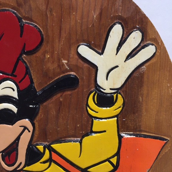 Disney | Wall Decor | Vintage Handcrafted Disney Goofy Wood Folk Art ...
